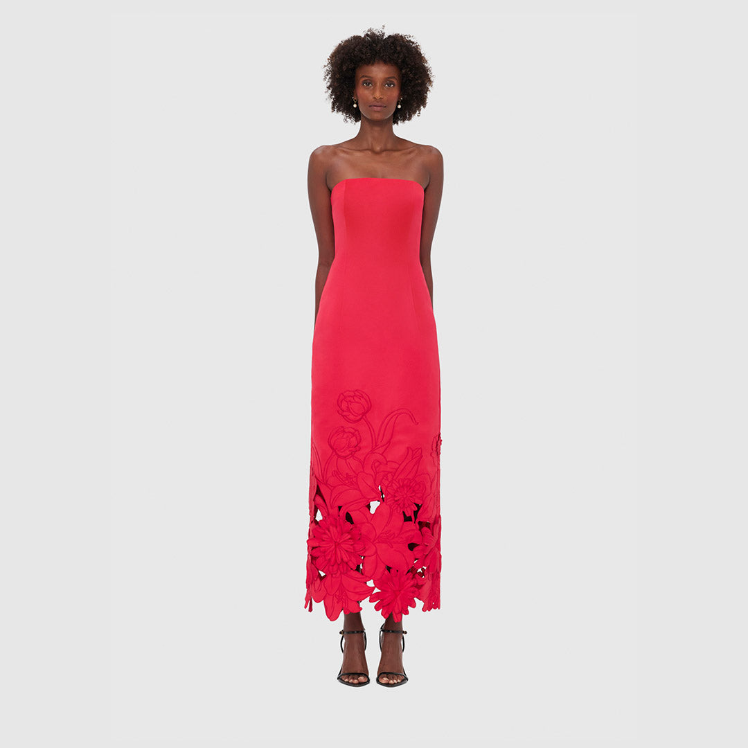 LEO LIN Leo Lin Rayna Appliqué Bustier Maxi Dress