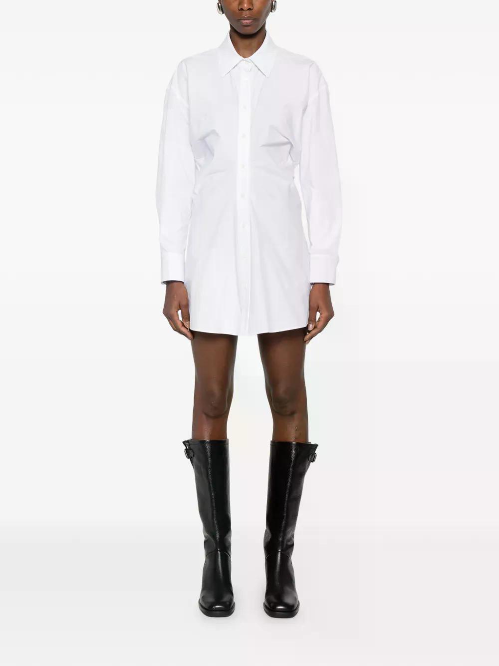 ALEXANDER WANG Gathered-Detail Shirt-Style Mini Dress