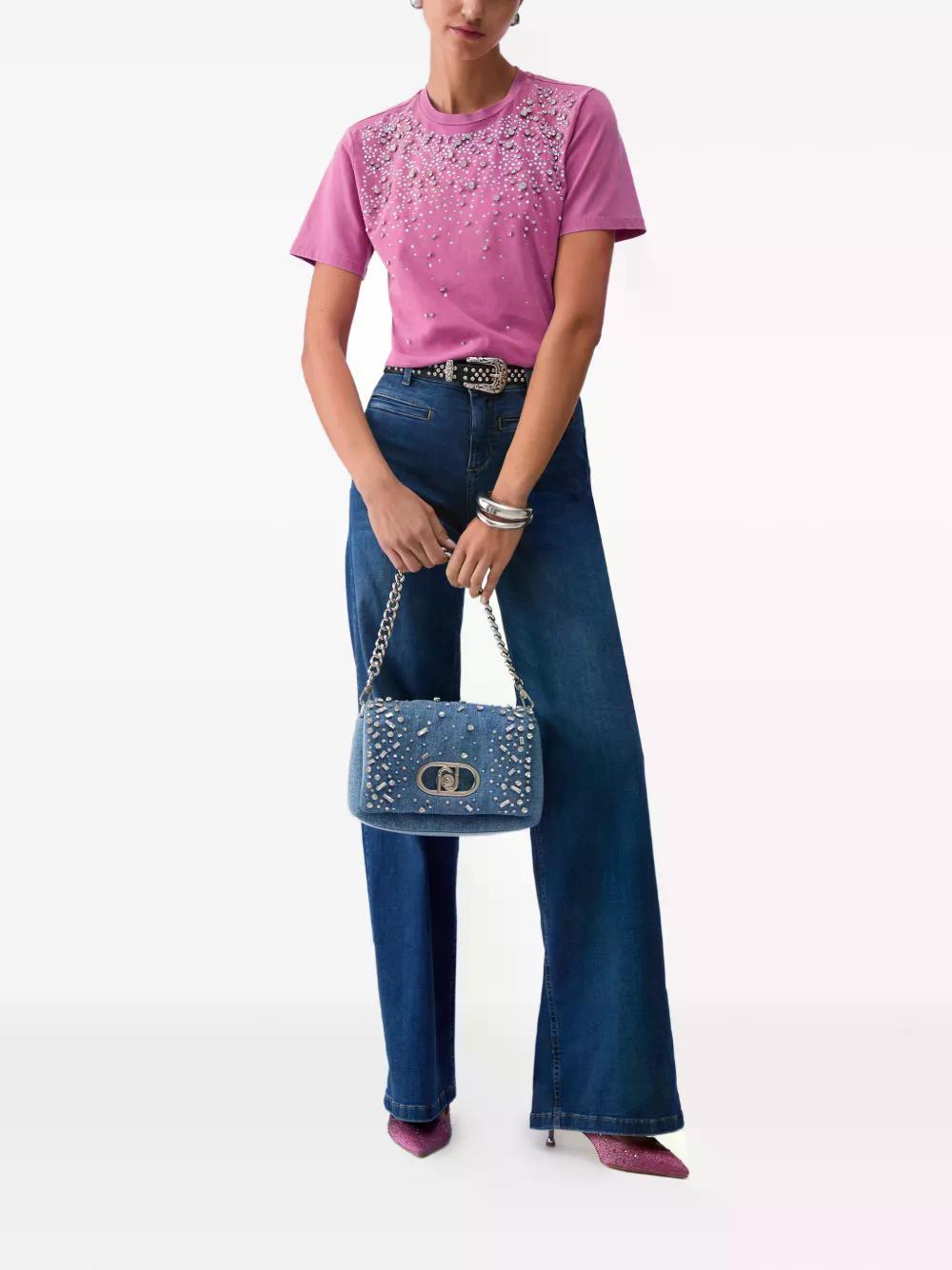 LIU JO LIU JO Crystal Embellished Cotton Jersey T-Shirt