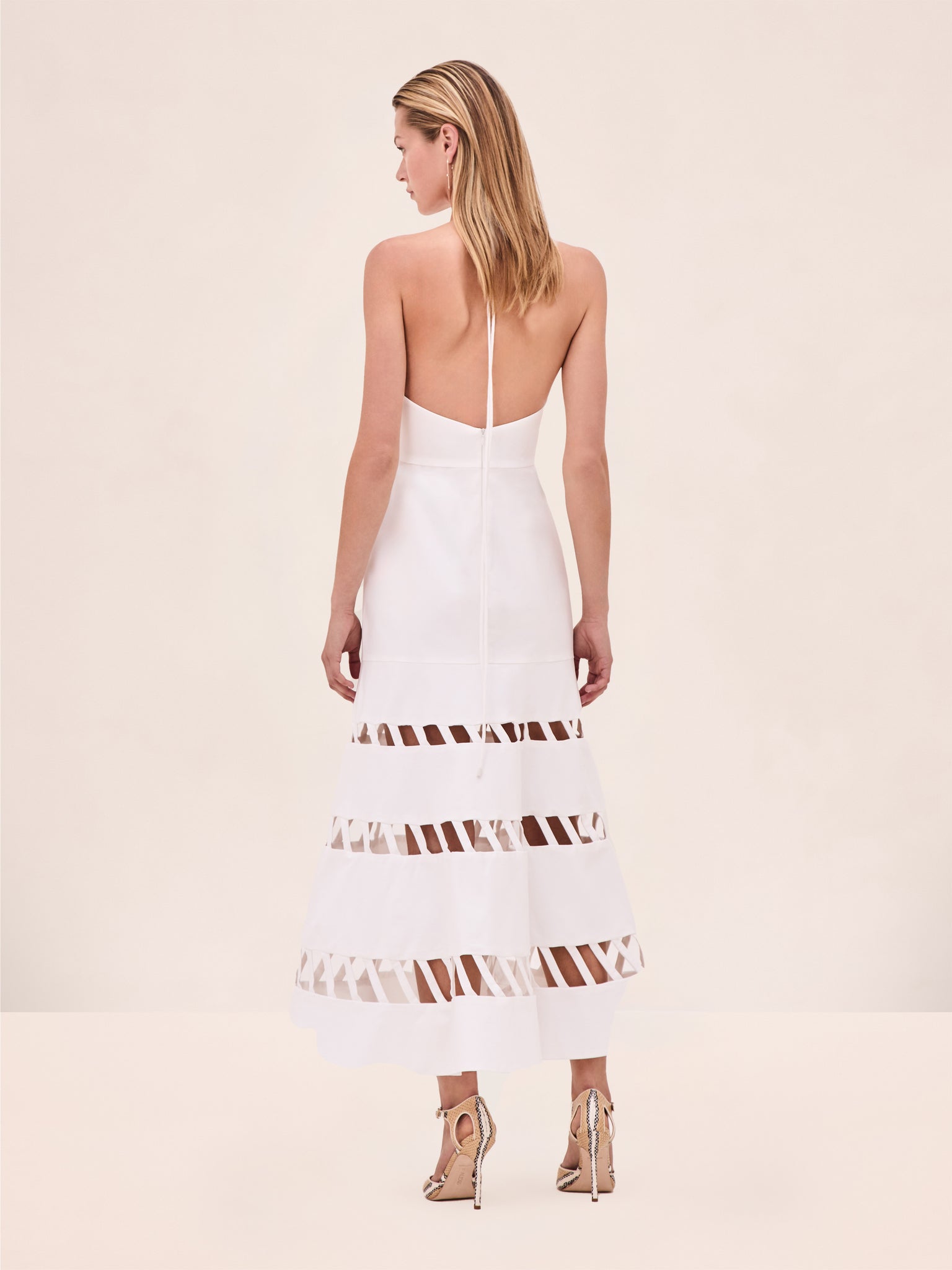 Porridge Halter Utility Midi Dress In Beige - 82% Off | Editorialist