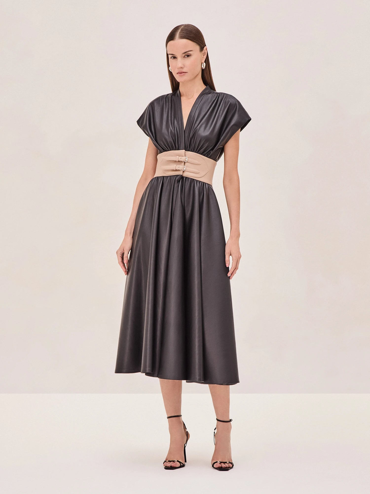 Alexis Viktora Vegan Leather Dress - Black | Editorialist