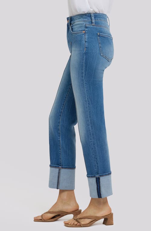 NYDJ Marilyn Cuffed Pintuck Straight Leg Jeans