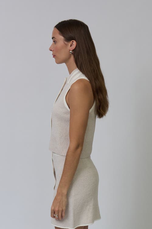 CENTRAL PARK WEST Celeste Tweed Yarn Collared Top