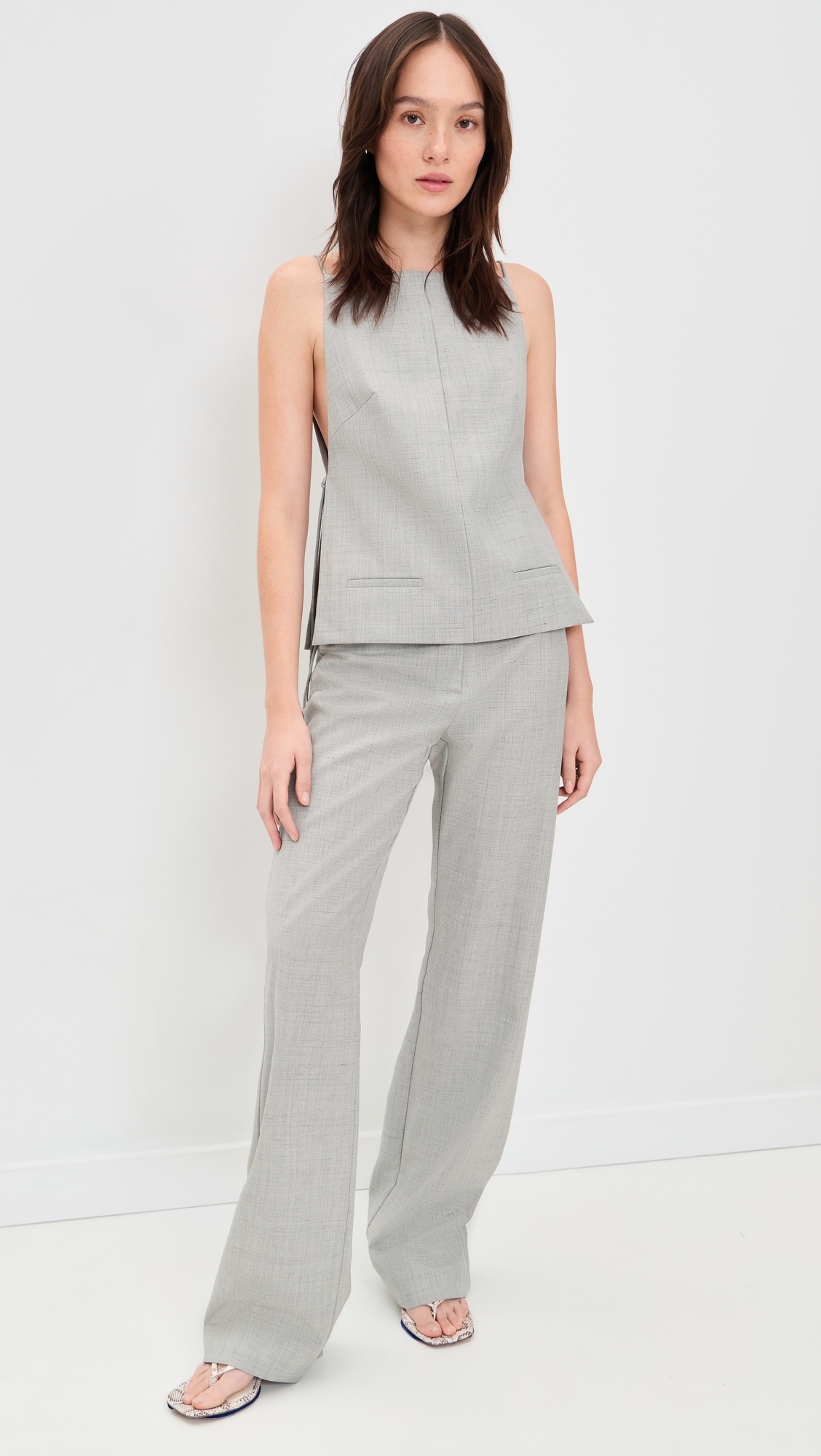 ST. AGNI St. Agni Square Neck Side Tie Top