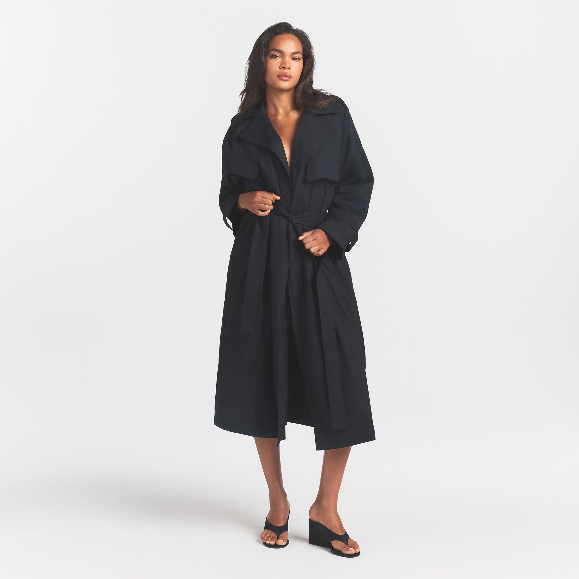 SKIMS Oversized Trench Coat in Woven Cotton
