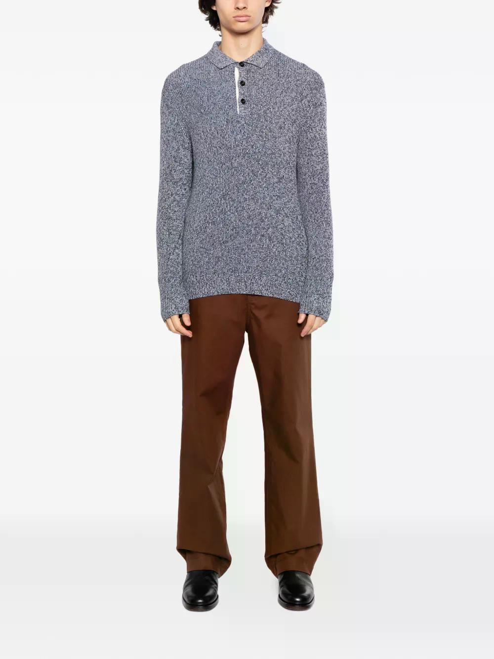 N.PEAL Ribbed Polo-Collar Sweater