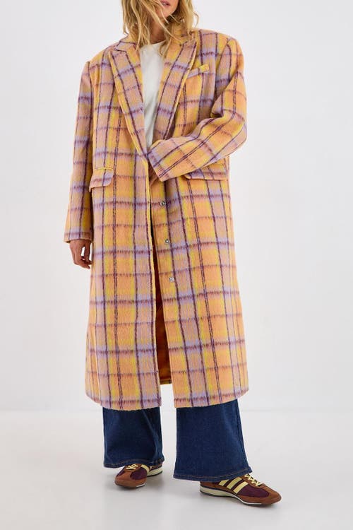 NASTY GAL Nasty Gal Single Breasted Tailored Longline Checked Coat