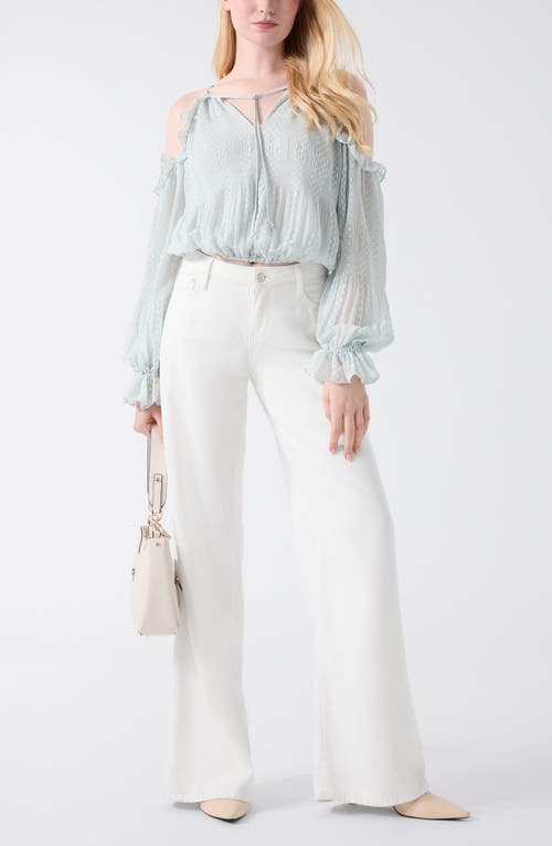 GUESS Emilia Clip Dot Cold Shoulder Top