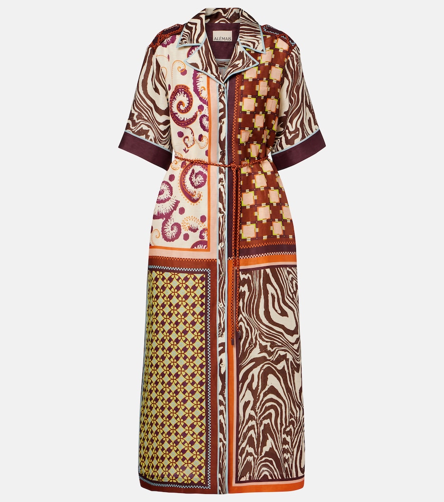 ALEMAIS alémais Wilson Printed Linen and Silk Shirt Dress