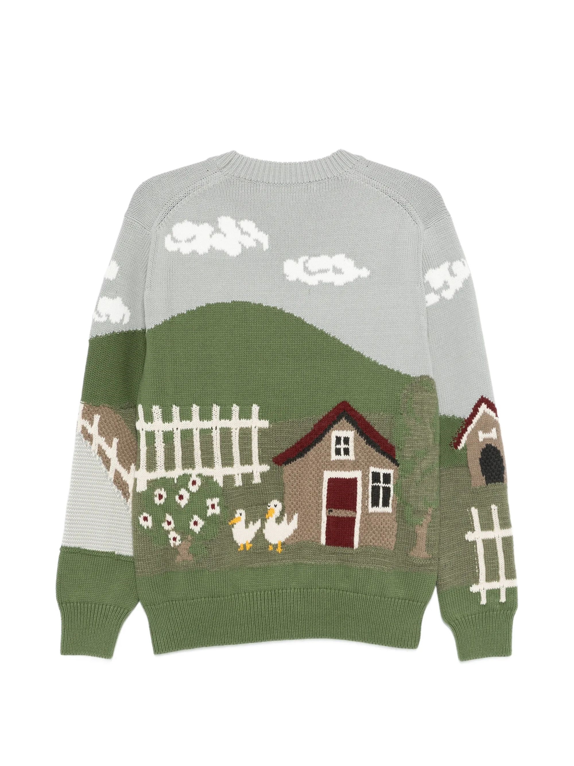 Supreme Printed Washed Crewneck Sweater - Green | Editorialist