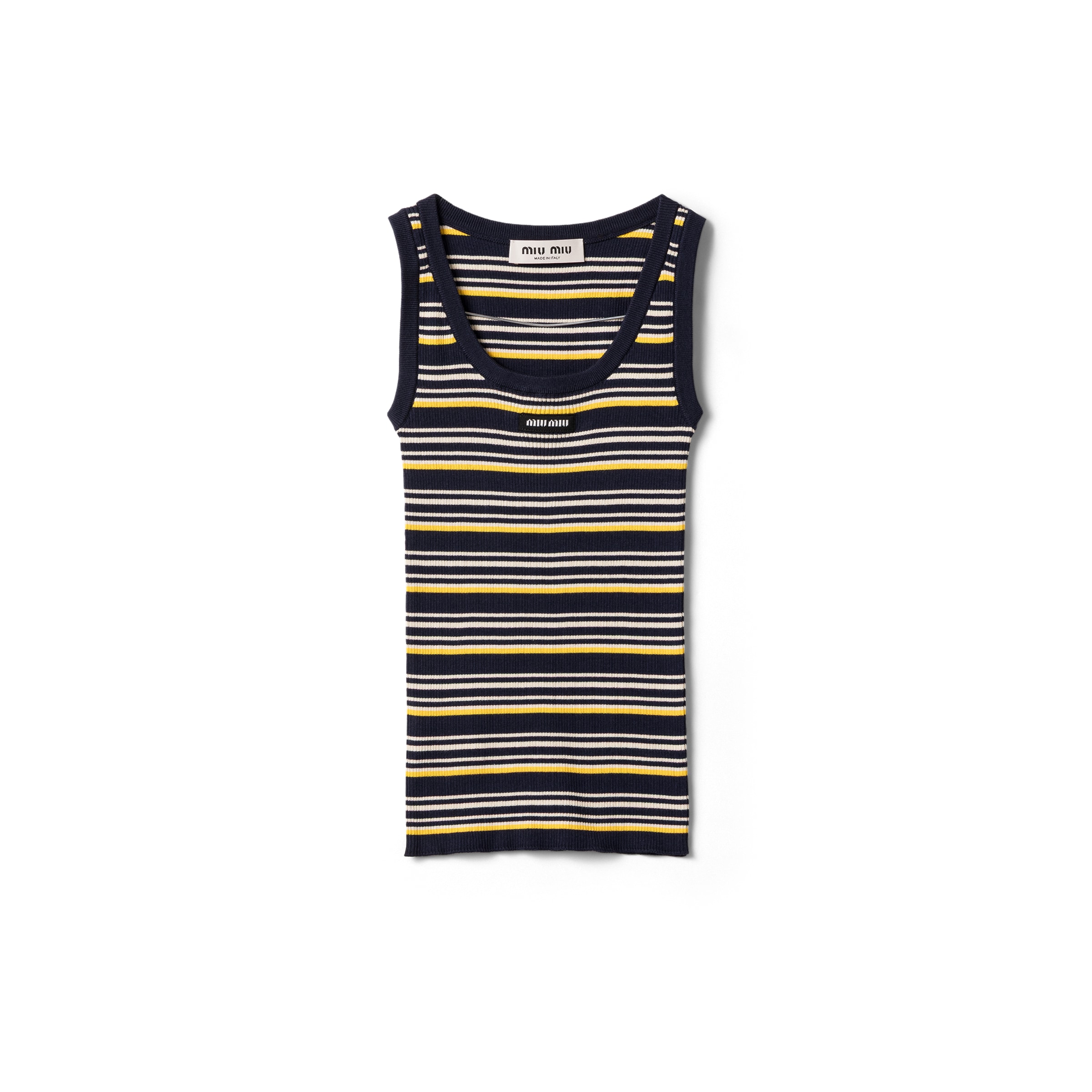 Miu Miu Cotton Jersey Tank Top - White | Editorialist