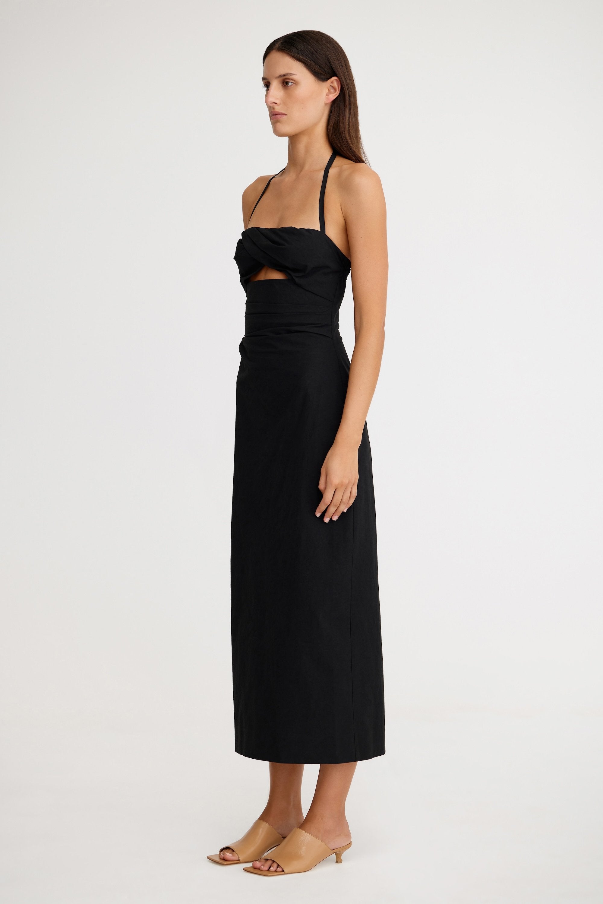 velvet halter maxi dress Royal Blue Glitter Halter Maxi Dress Blue / 2 main image 1