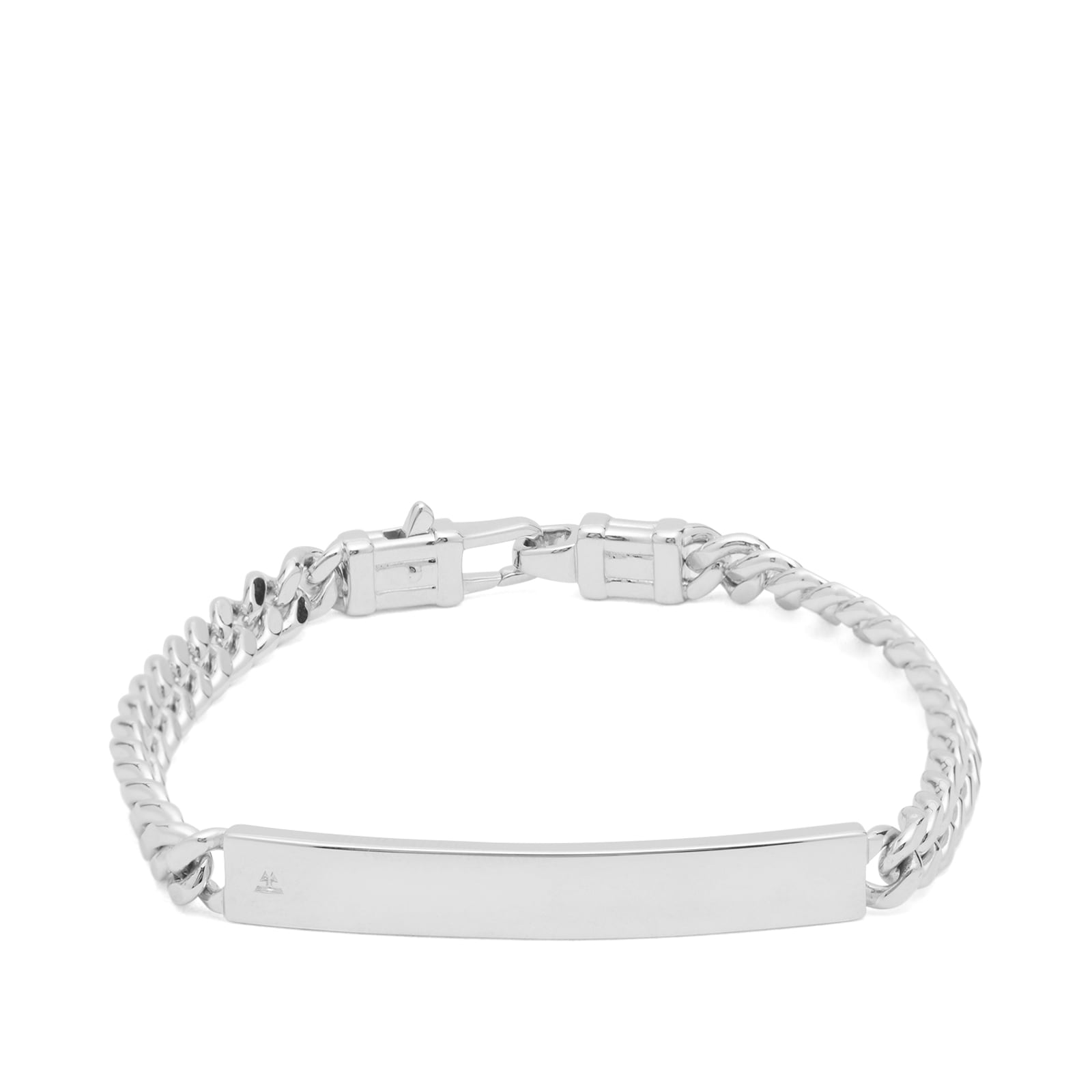 Tom Wood Sterling Rhodium-Plated Curb Chain Id Bracelet In Silver