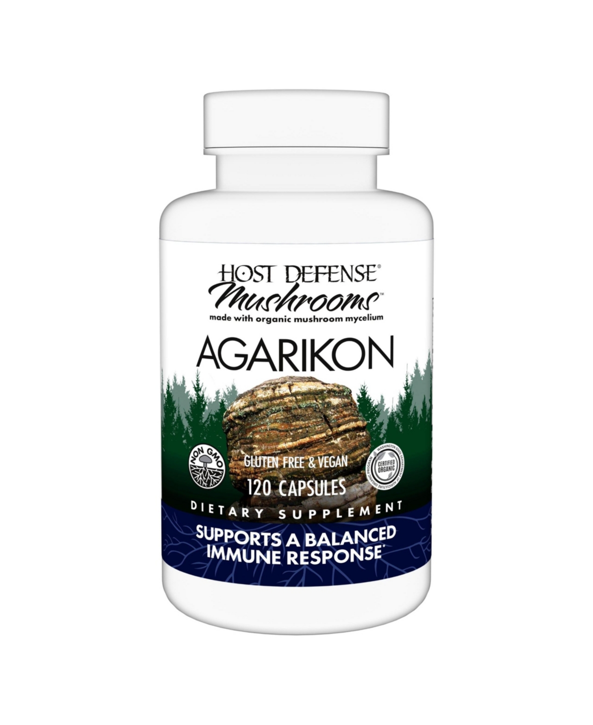 Host Defense Agarikon Capsules Immune System Support Supplement ...