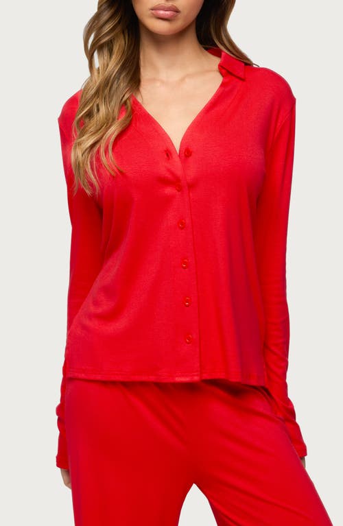 EDIKTED Justina Lounge Button-Up Top