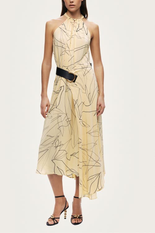 NOCTURNE Printed Halter Midi Dress
