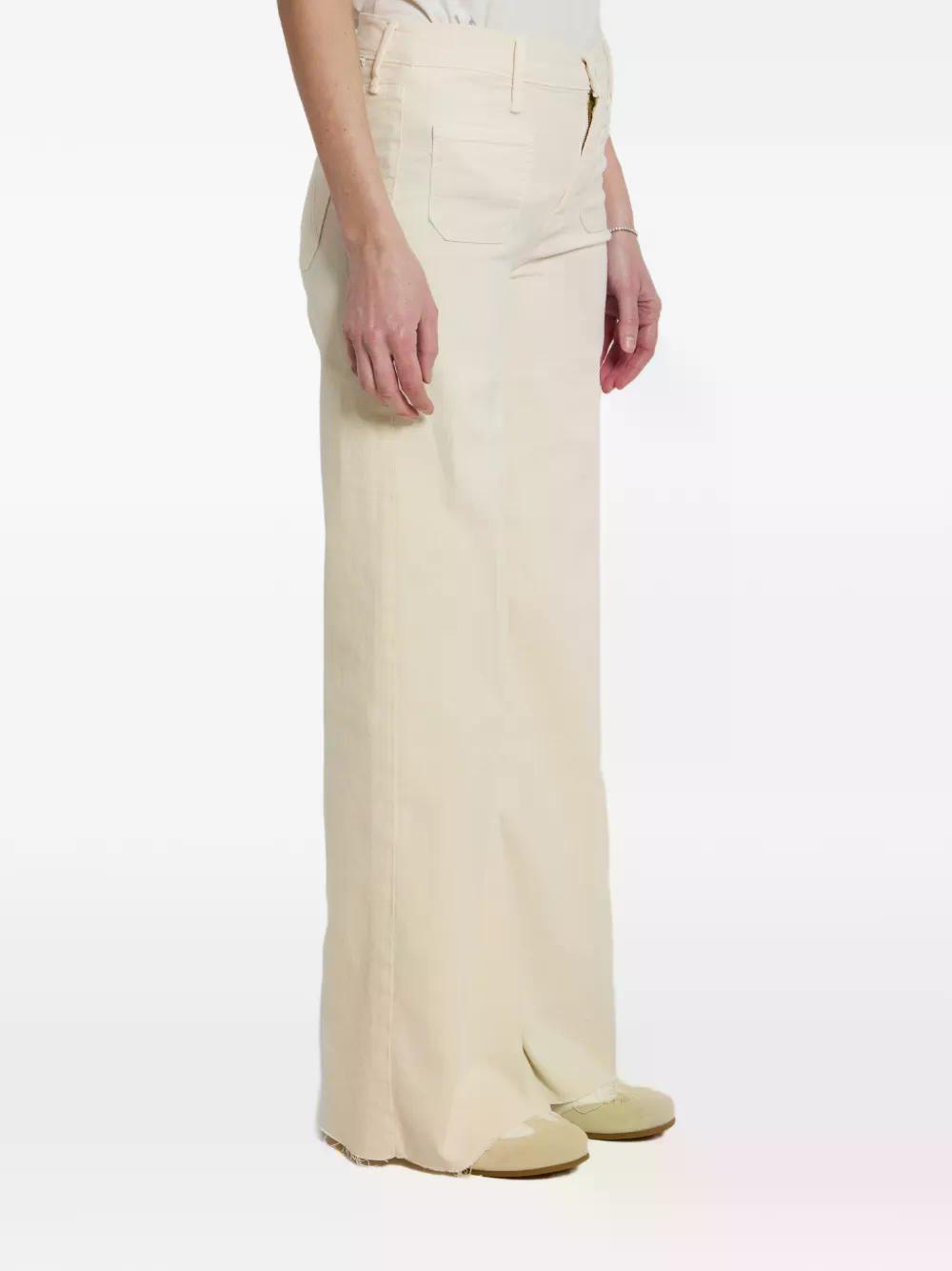 MOTHER The Patch Pocket Twister Fray Cotton Jeans
