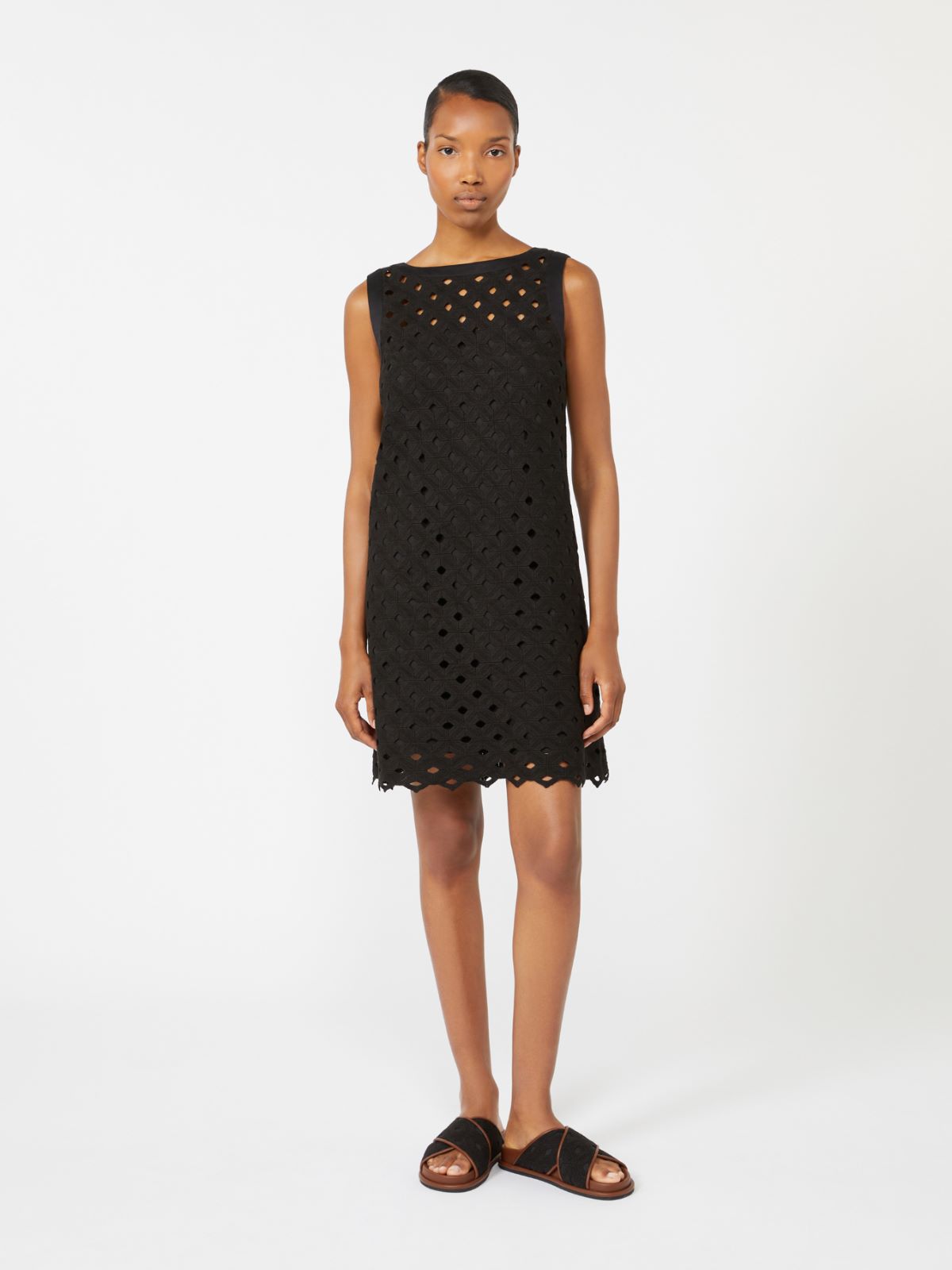 MAX MARA Macramé Jersey A-Line Dress