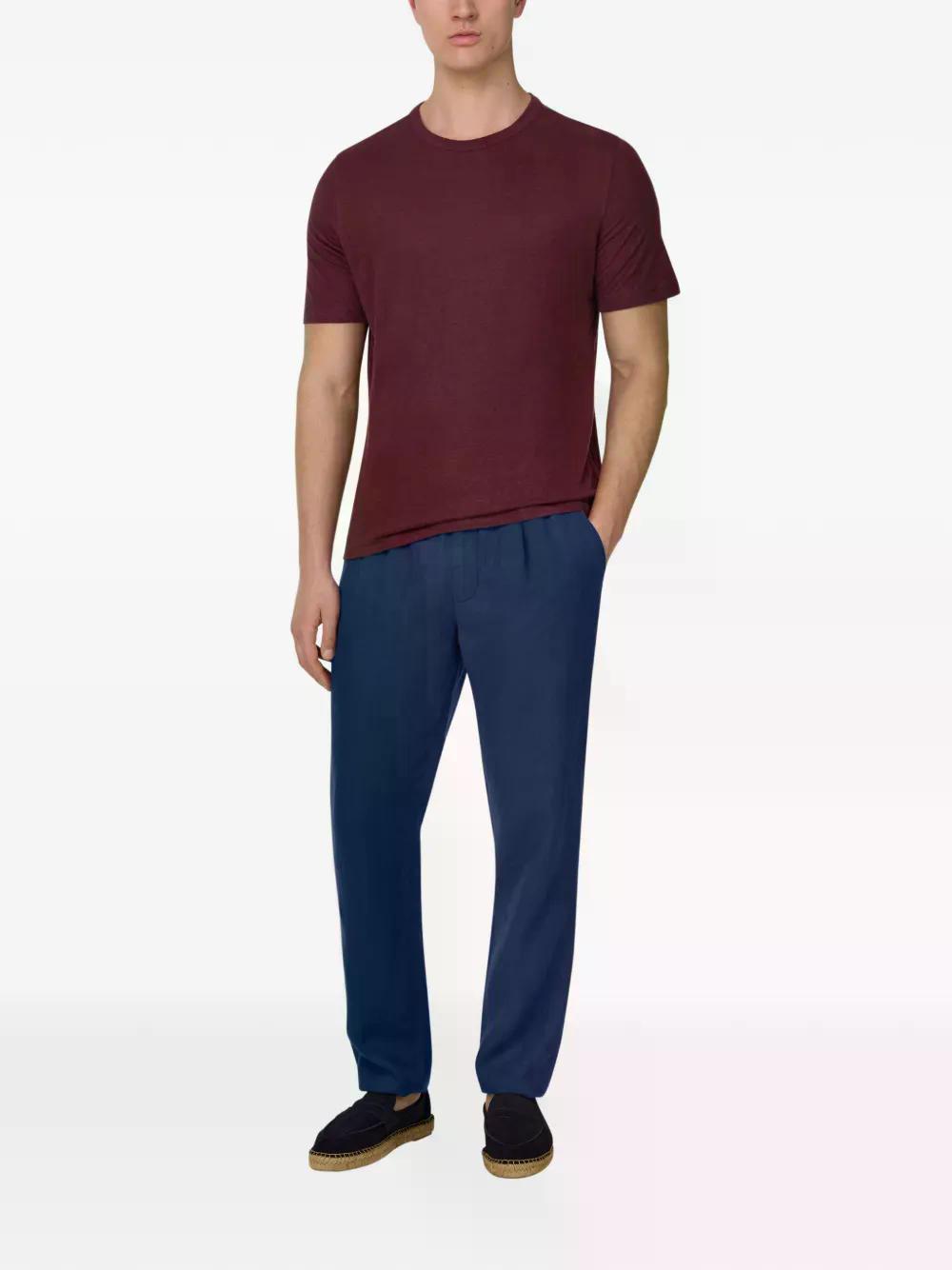 BOGGI MILANO t-shirt in stretch linen jersey