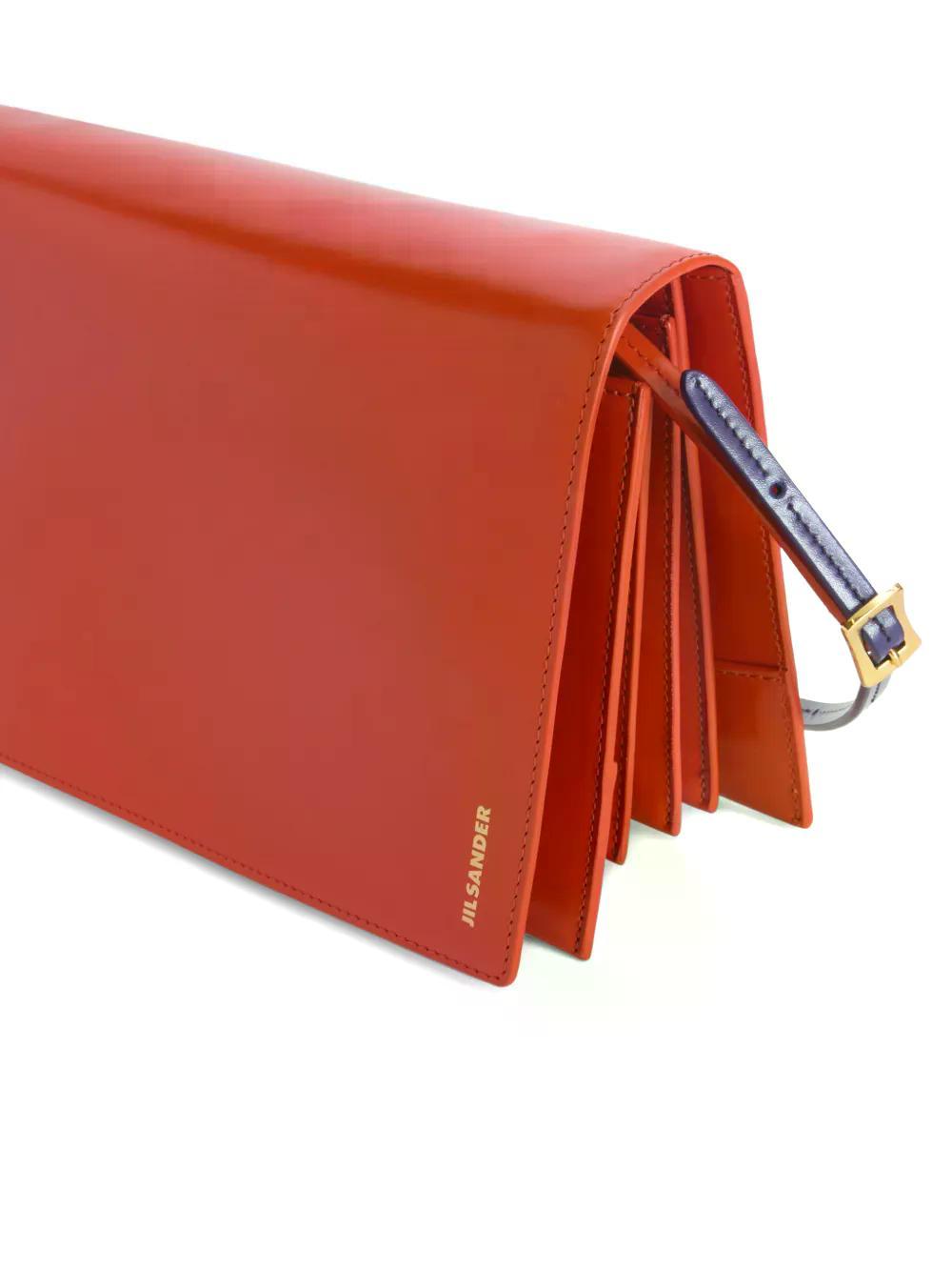 バッグ JIL Sander. Color Caramel JIL SANDER - Giro Small Leather Crossbody Bag Jil Sander