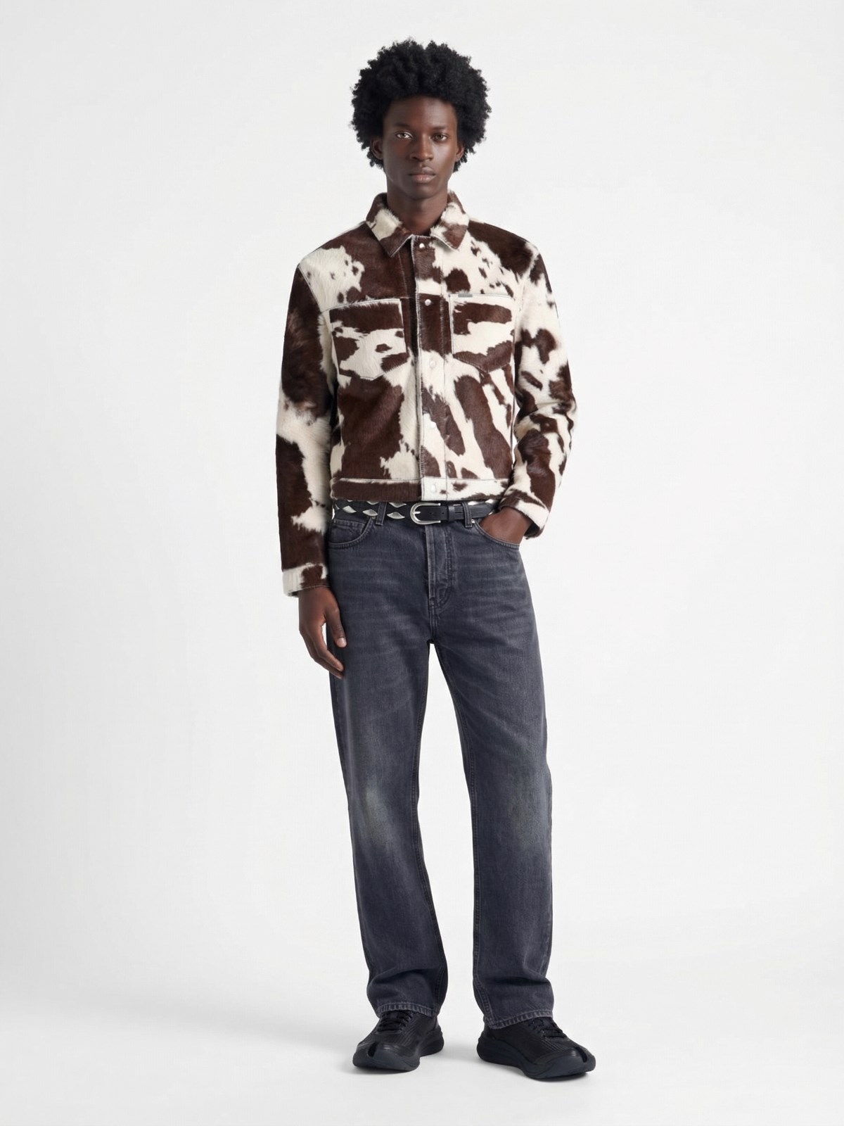 REPRESENT Animal Print Leather Jacket