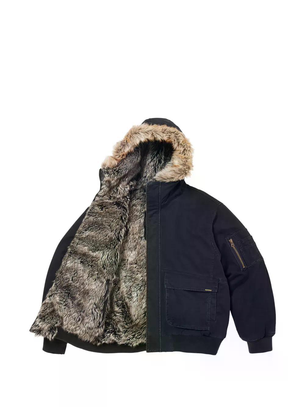 Supreme ブルドッグジャケット フード付き Supreme Faux Fur Reversible Hooded Jacket - Black | Editorialist