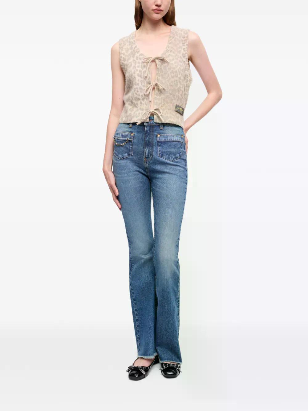 GANNI Animal-Print Knit Vest