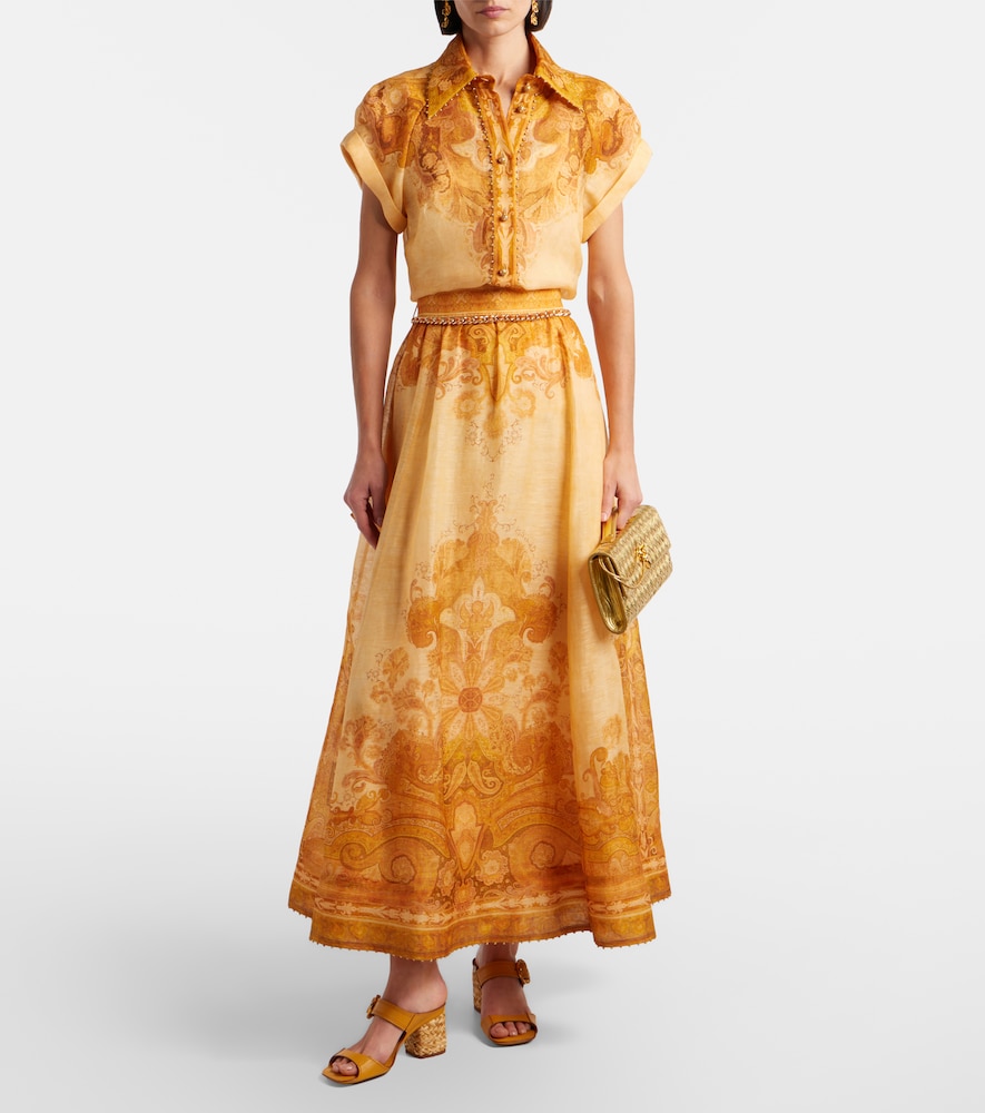 ZIMMERMANN Zimmermann Como Paisley Linen and Silk Shirt