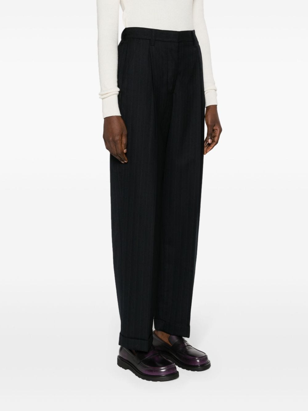 MIU MIU High-Waisted Pinstripe Trousers