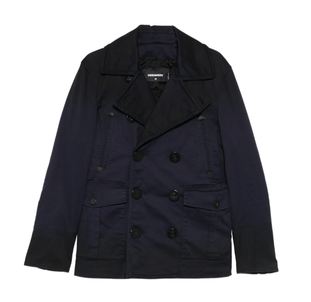 BALENCIAGA Squared Shoulder Short Pea Coat