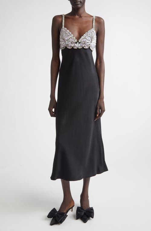 VALENTINO Embellished Satin Cocktail Dress