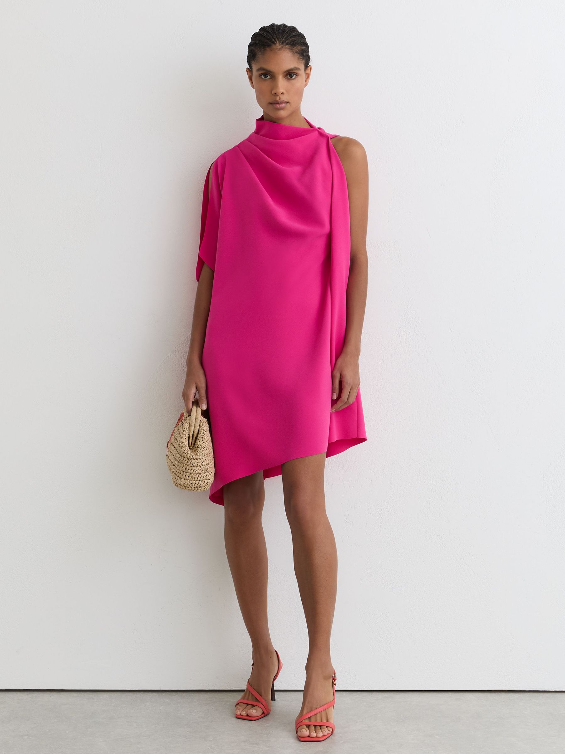 Reiss Hadley Colour-Blocked Linen Mini Dress In Black/White - 32% Off |  Editorialist