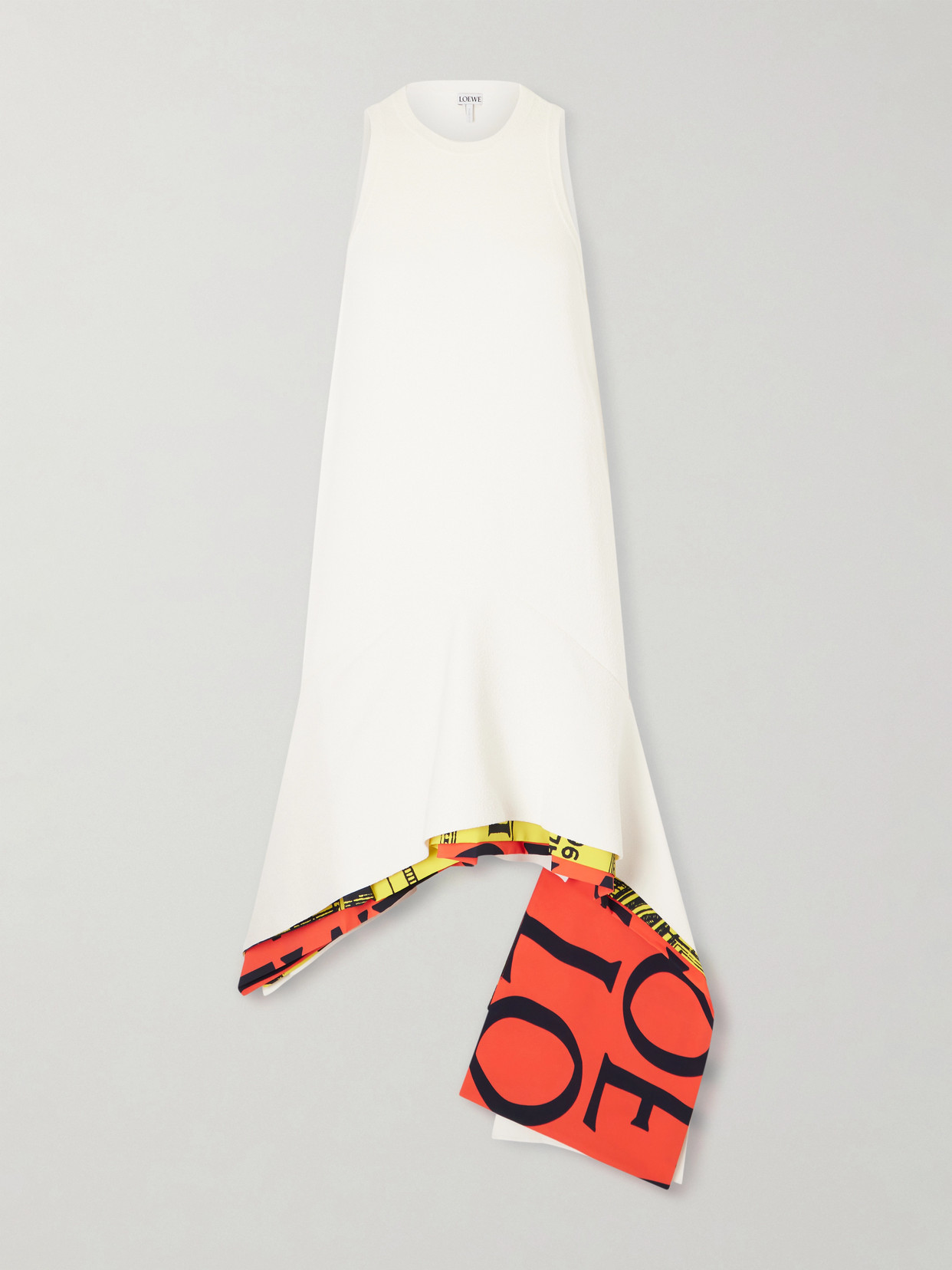 LOEWE Asymmetrical Layered Woven Midi Dress