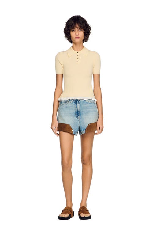 SANDRO Sandro Decorative Knit Polo Shirt
