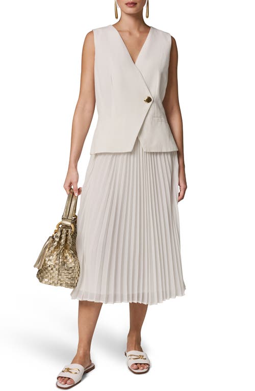 Halston Pleated Linen-Blend Dress White In Ivory - 85% Off | Editorialist Halston Pleated Linen-Blend Dress White In Ivory - 85% Off | Editorialist