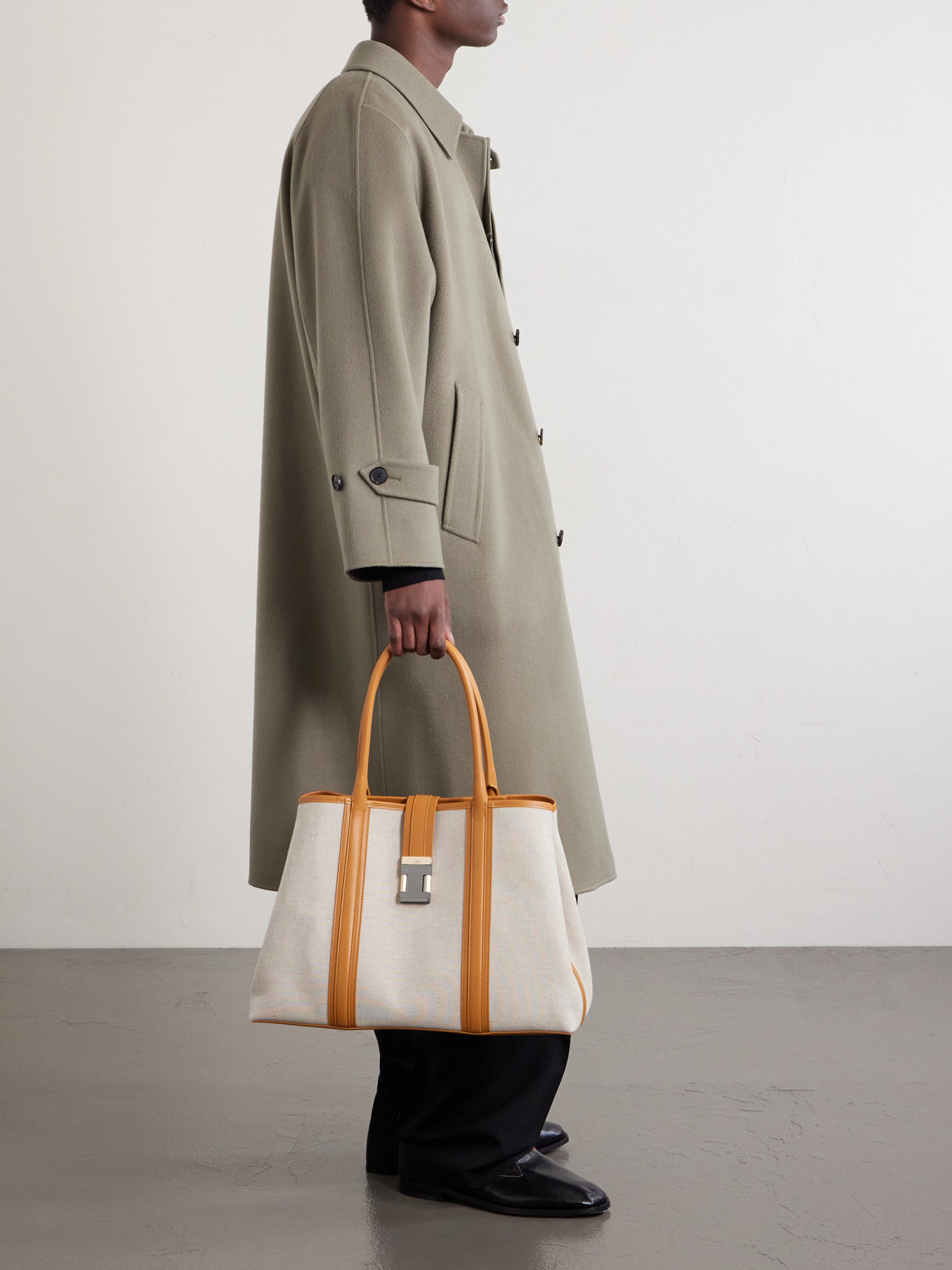CHRISTIAN LOUBOUTIN Nox Leather-Trimmed Linen Tote Bag