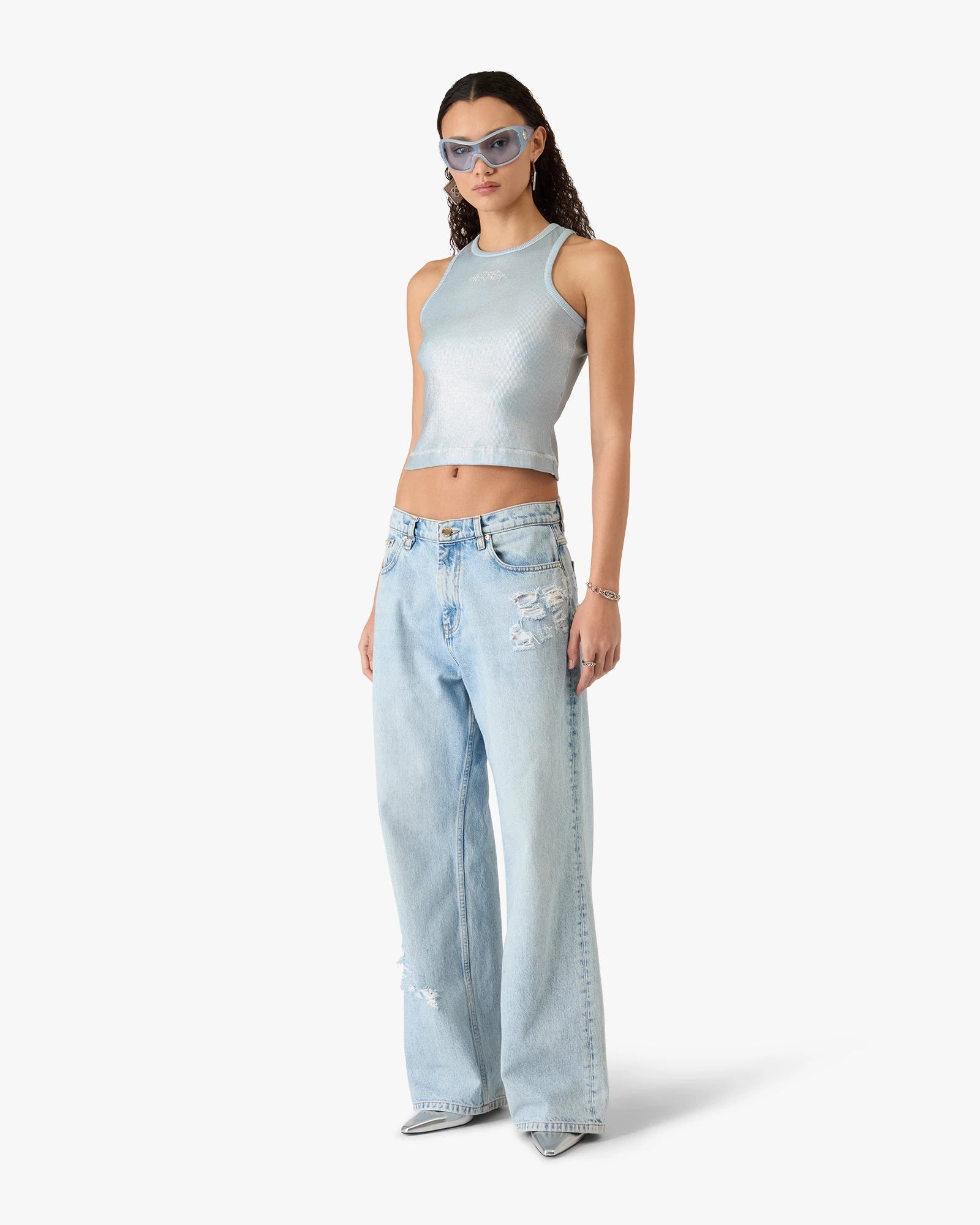 CASABLANCA Light Wash Graffiti Denim Jeans