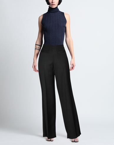 SANDRO SANDRO Wide Leg Tailored Pants in Black Viscose Blend