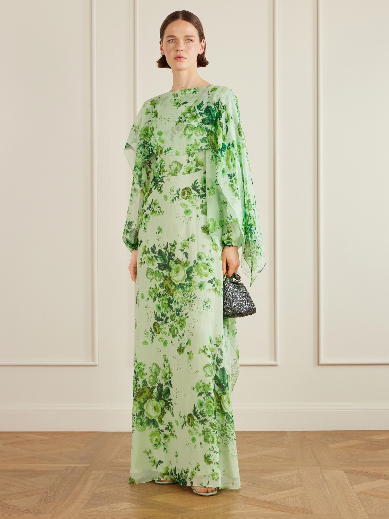ERDEM Floral-Print Crêpon Gown