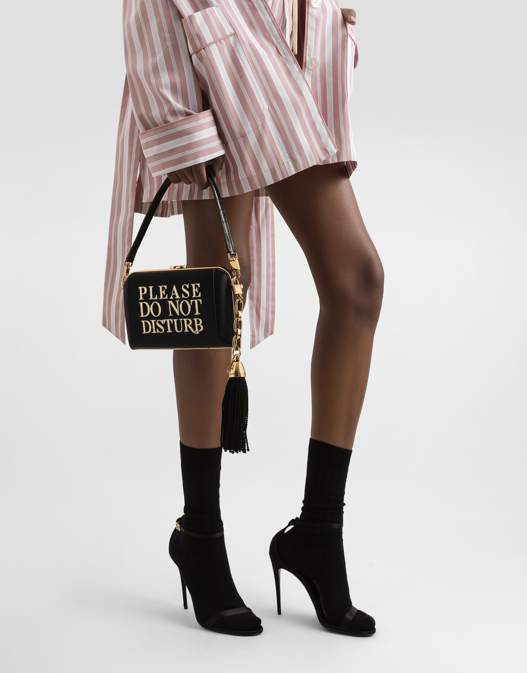 DOLCE & GABBANA Dolce Box Satin and Laminated Ayers Handbag