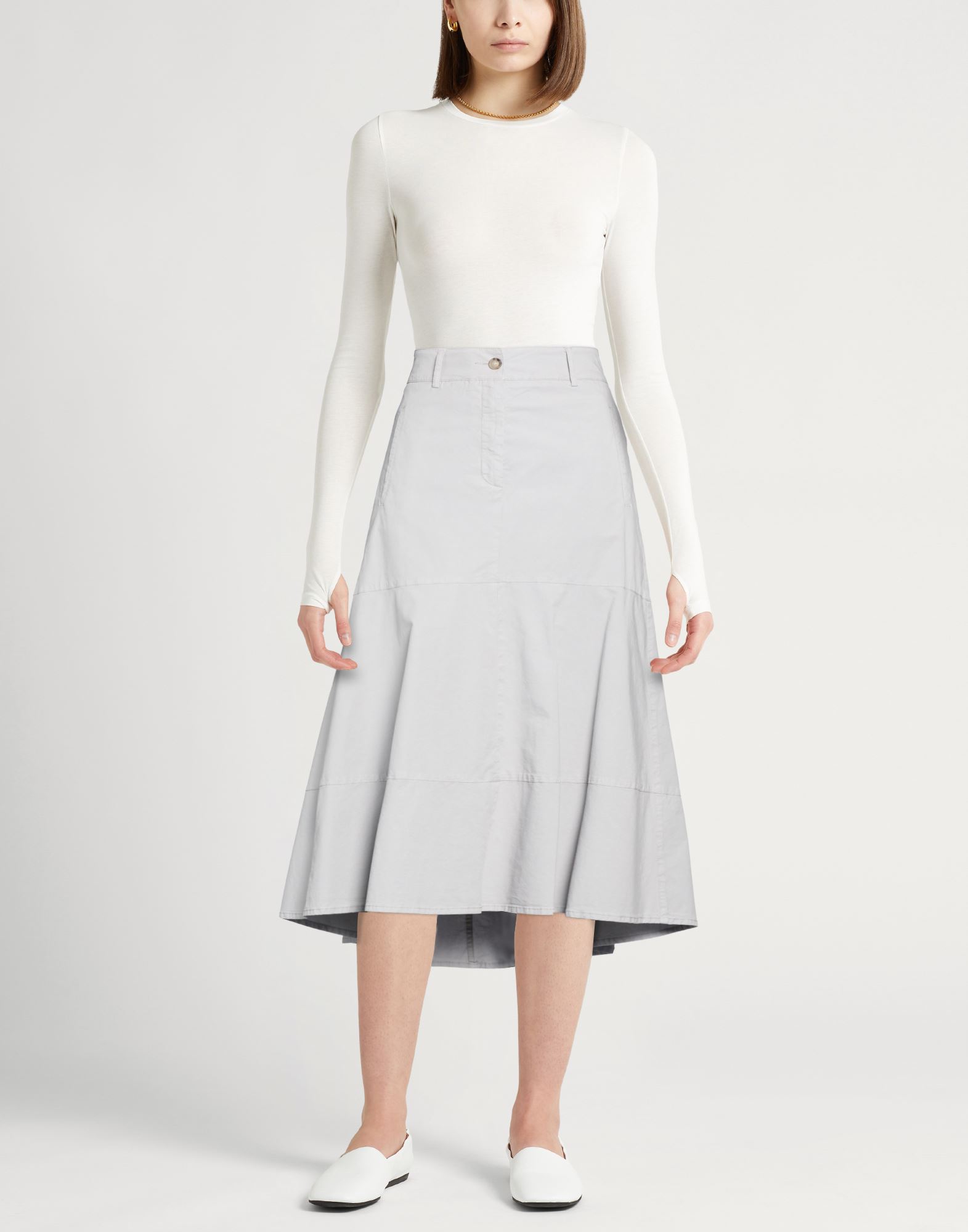 PESERICO PESERICO Midi Skirt in Cotton and Lyocell Blend