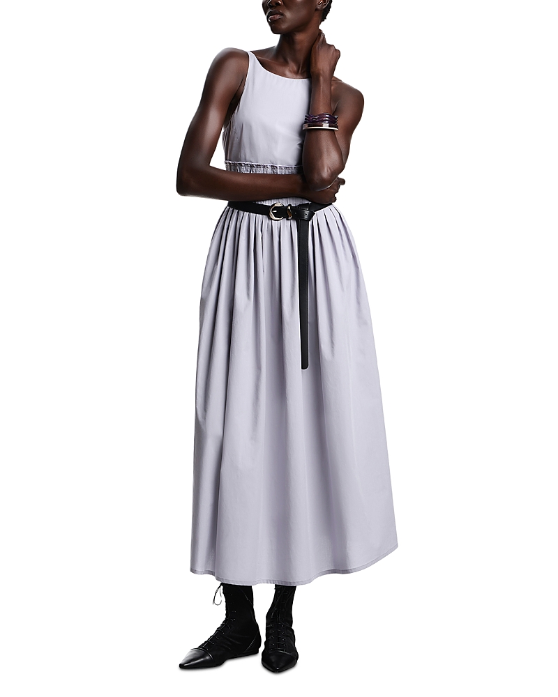 EMPORIO ARMANI Poplin Smocked Sleeveless Dress
