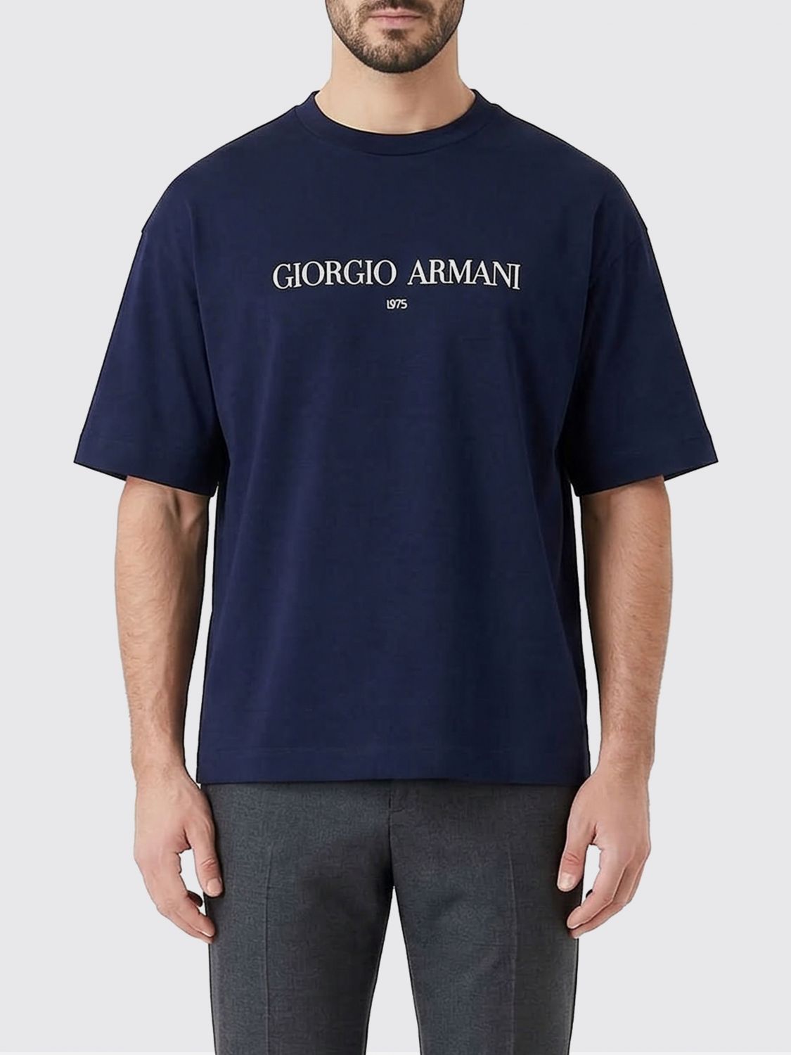 GIORGIO ARMANI cotton crew neck t-shirt with logo