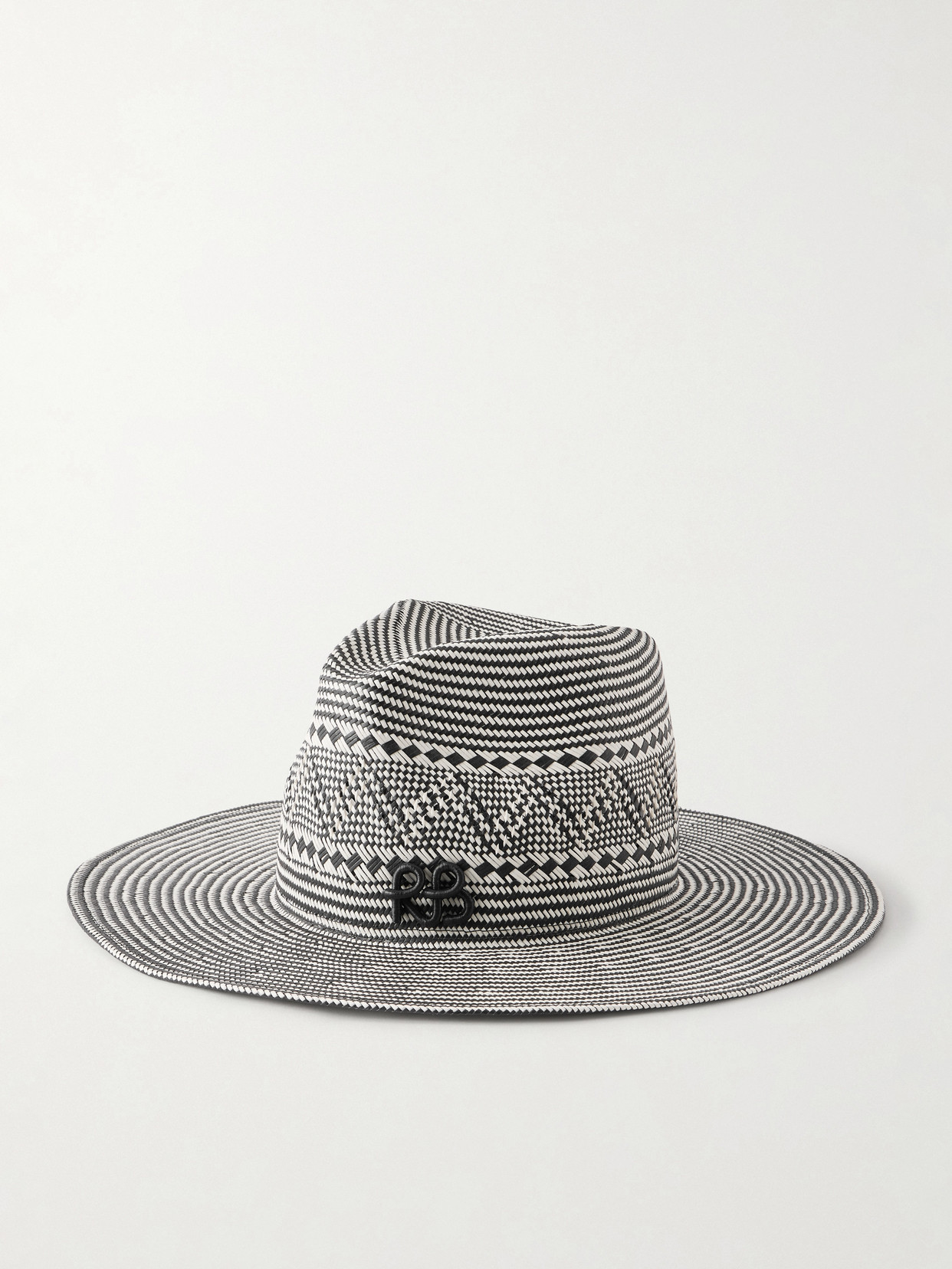 RUSLAN BAGINSKIY Striped Straw Fedora