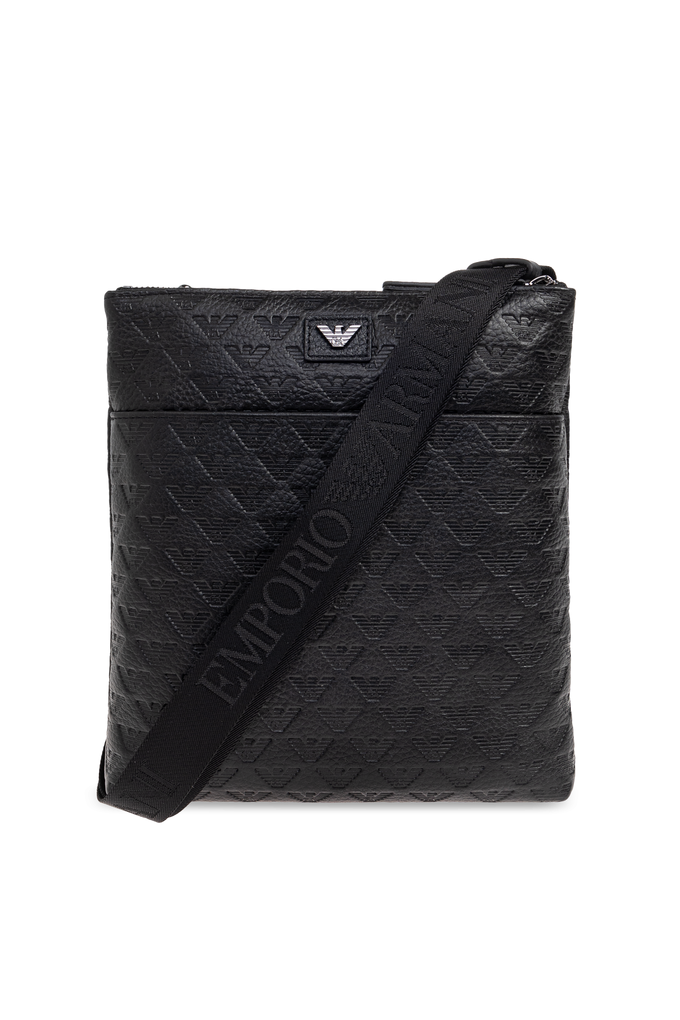 EMPORIO ARMANI Leather Shoulder Bag with Monogram