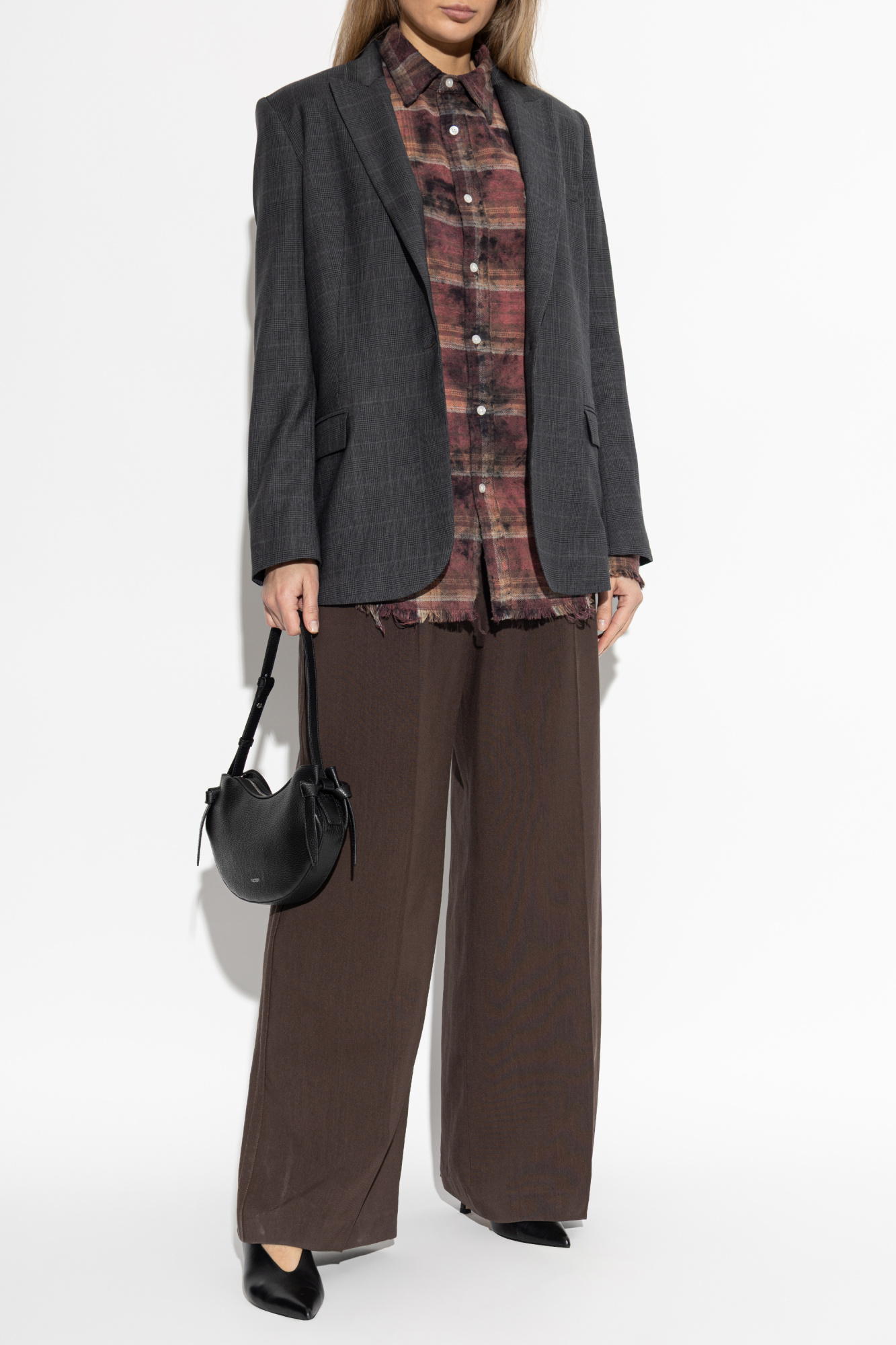 R13 R13 Vintage Effect Plaid Shirt