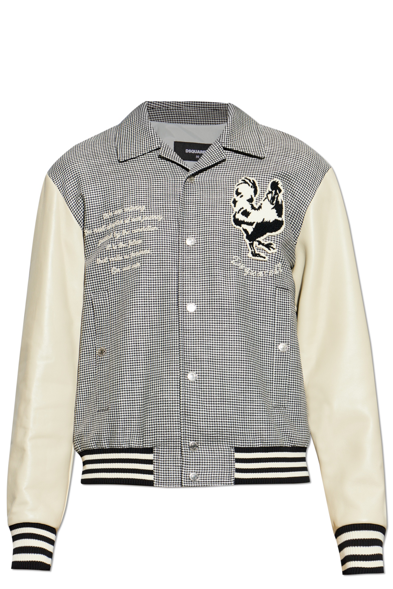 DSQUARED2 Dsquared2 Virgin Wool Linen Pied de Poule Polo