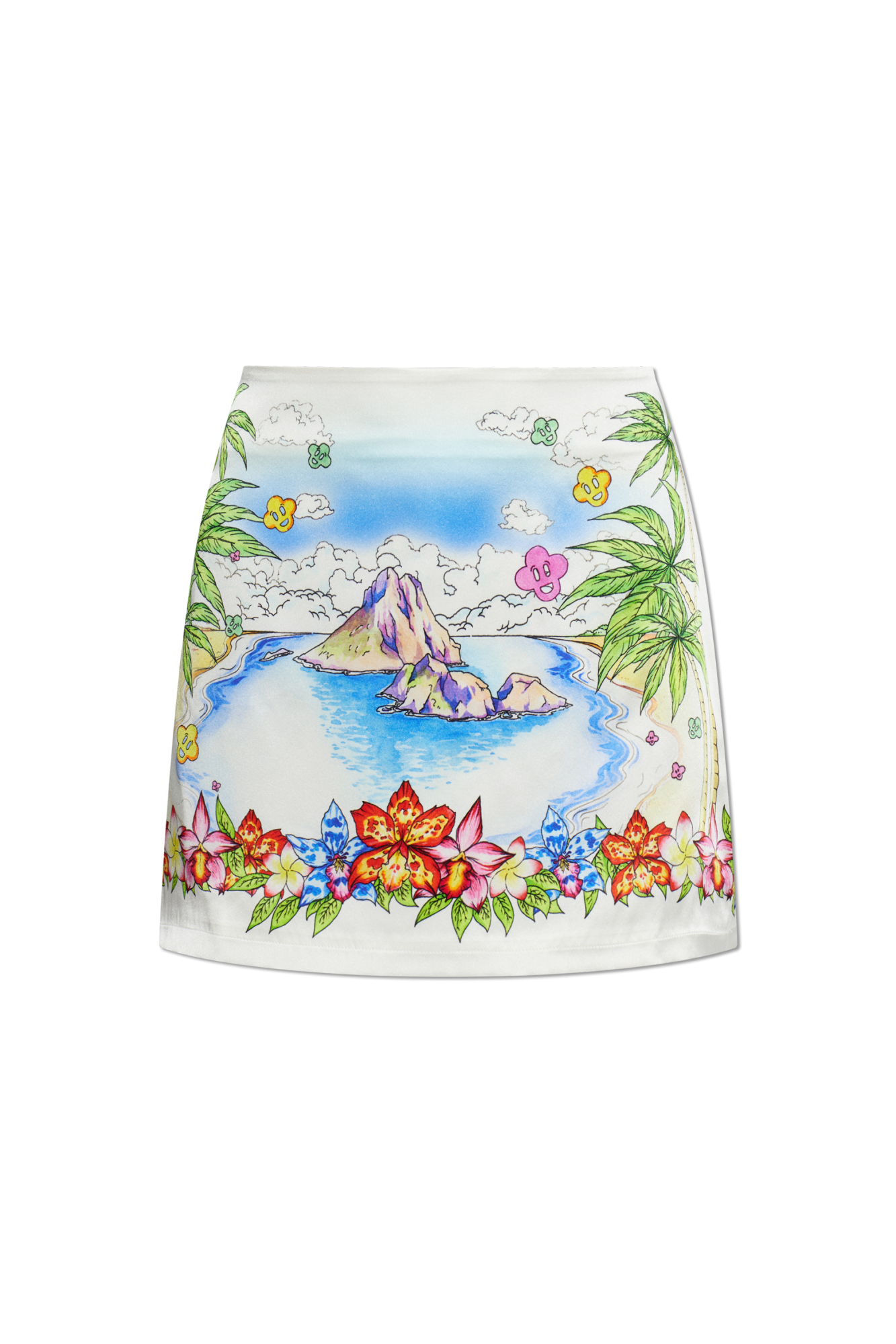 CASABLANCA Printed Silk Mini Skirt