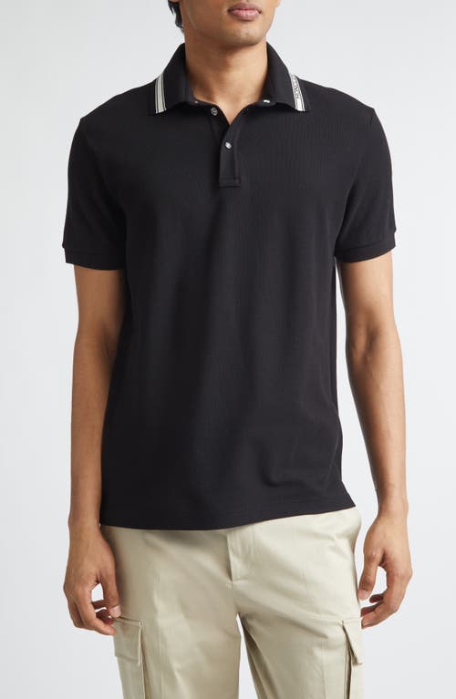 MONCLER logo patch tipped cotton piqué polo