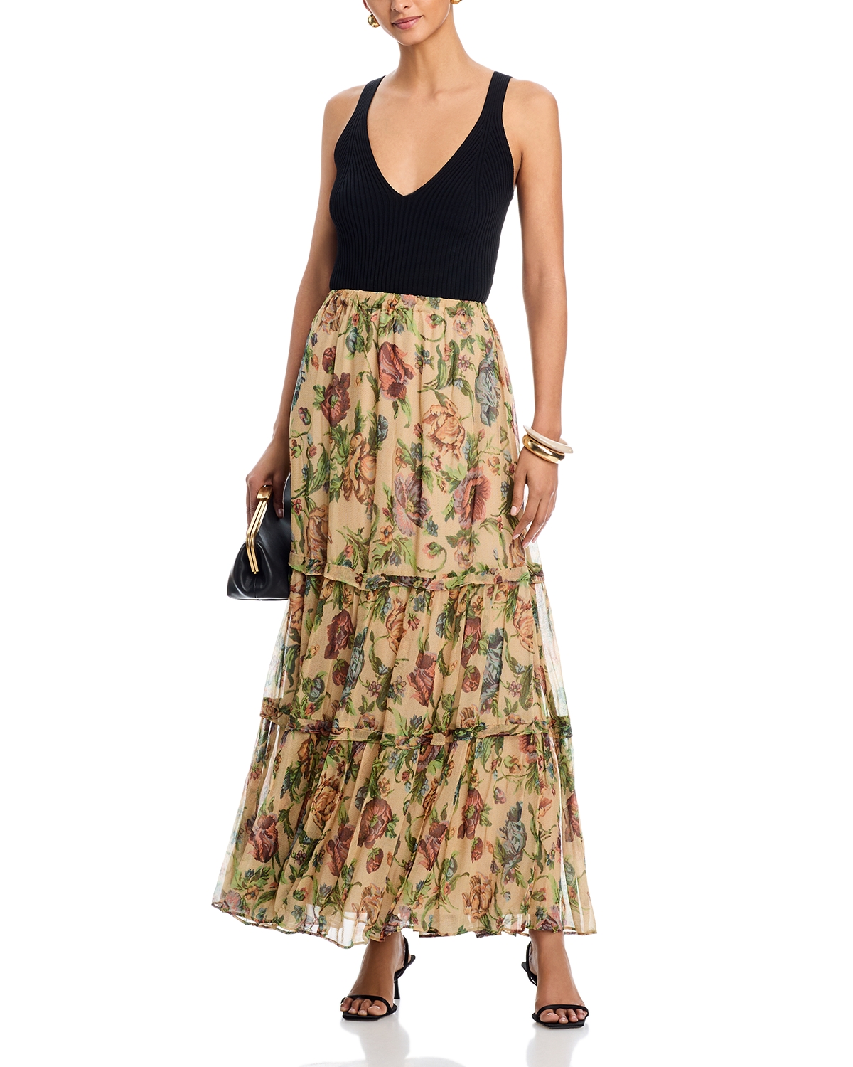 KOBI HALPERIN Zane Tiered Maxi Skirt